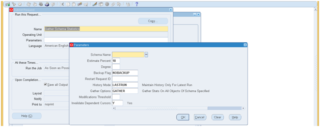 Data Base Issues Oracle Ebs R12 Gather Schema Statistics In Oracle Ebs
