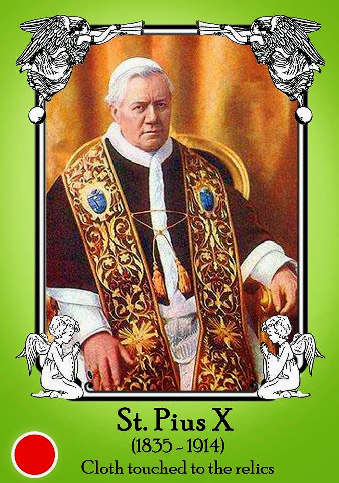 Pope Saint Pius X - Instaurare Omnia in Christo: Relic Cards of Pope Pius X
