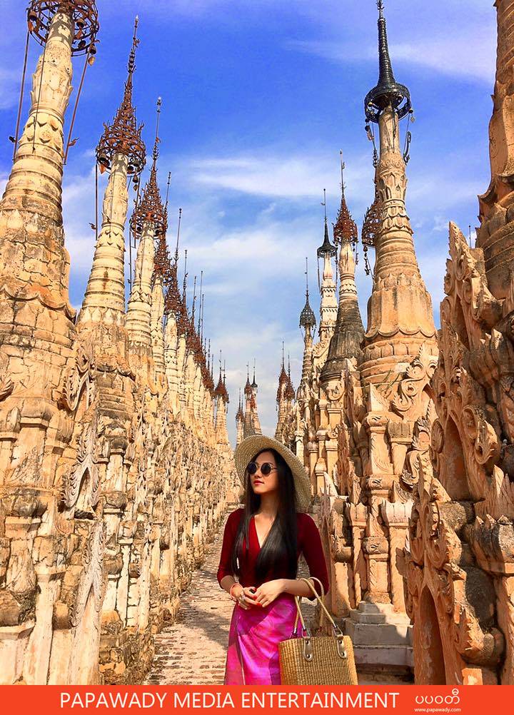 Thinzar Nwe Win In Mway Taw Kat Ku Pagoda, Shan State, Myanmar