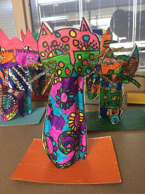 The Art Room At St.Elizabeth Parish School: 3rd Grade: Laurel Burch Cats