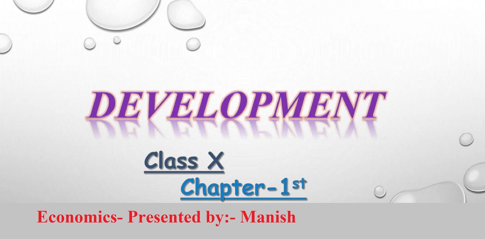 DEVELOPMENT CH-1 ECONOMICS 10TH CLASS