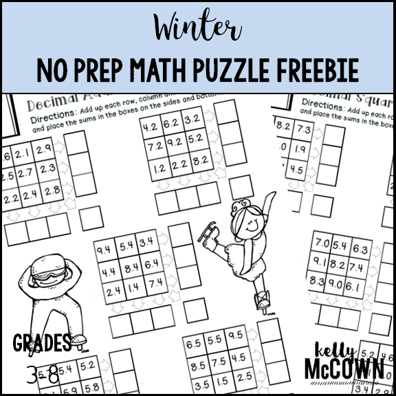 Kelly McCown: FREE Winter Math Puzzle for the NEW YEAR
