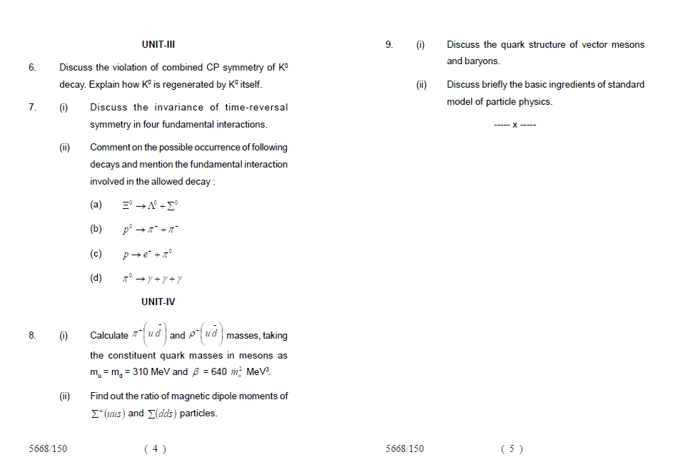 Lucknow University M.Sc. (Semester - IV) (Regular/Back Paper ...