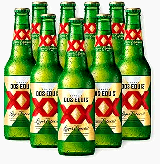 Cerveza clara XX Lager , 24 pack de cerveza
