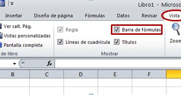 Como utilizar Excel: Ocultar y mostrar Barra de Formulas