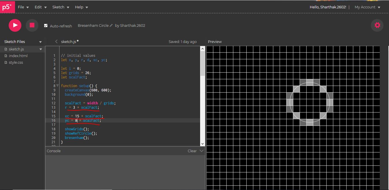 Computer Graphics Lab: Bresenham's Circle Drawing Algorithm