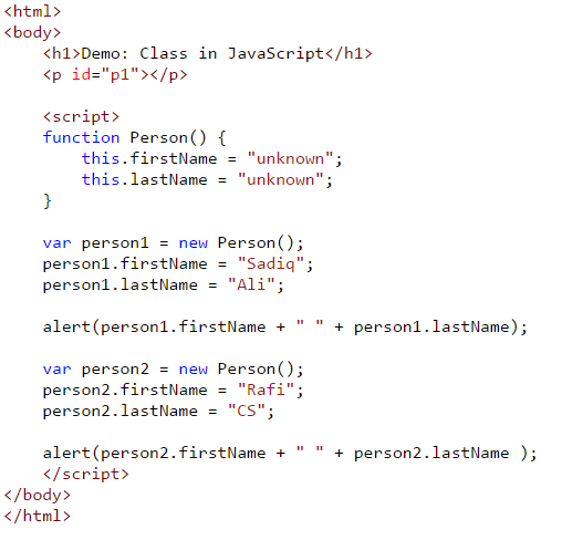 Syed Sadiq Ali: JavaScript Class
