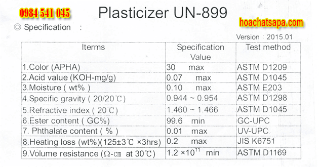 Plasticizer UN-899: chất hóa dẻo thay thế hoàn toàn Hexamoll DINCH ...