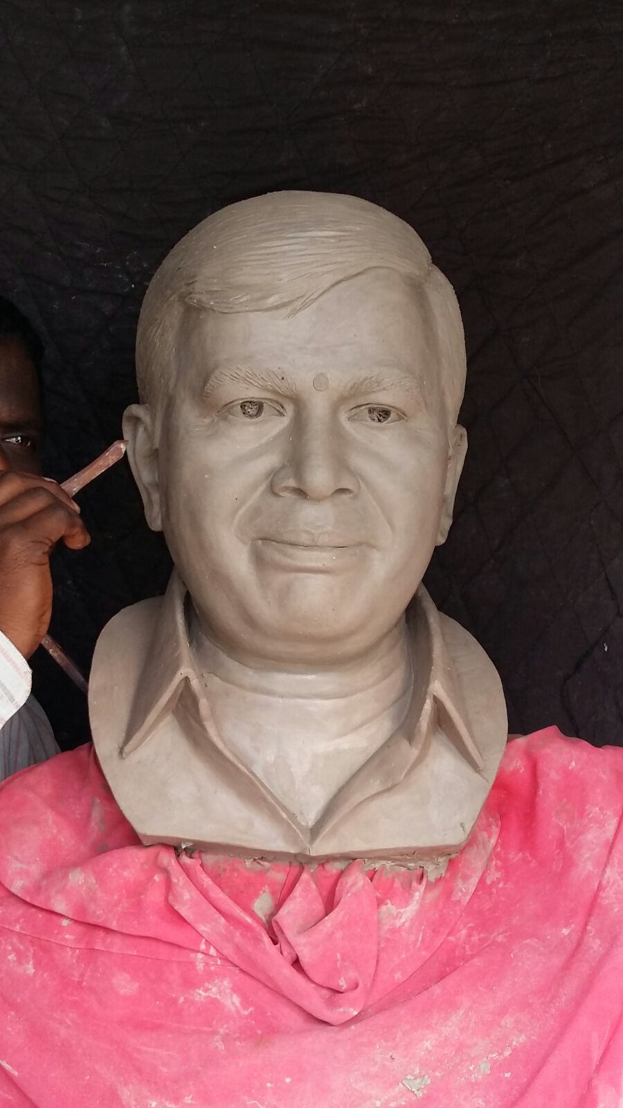 Indian sculptures: Fiber statue of village leader.