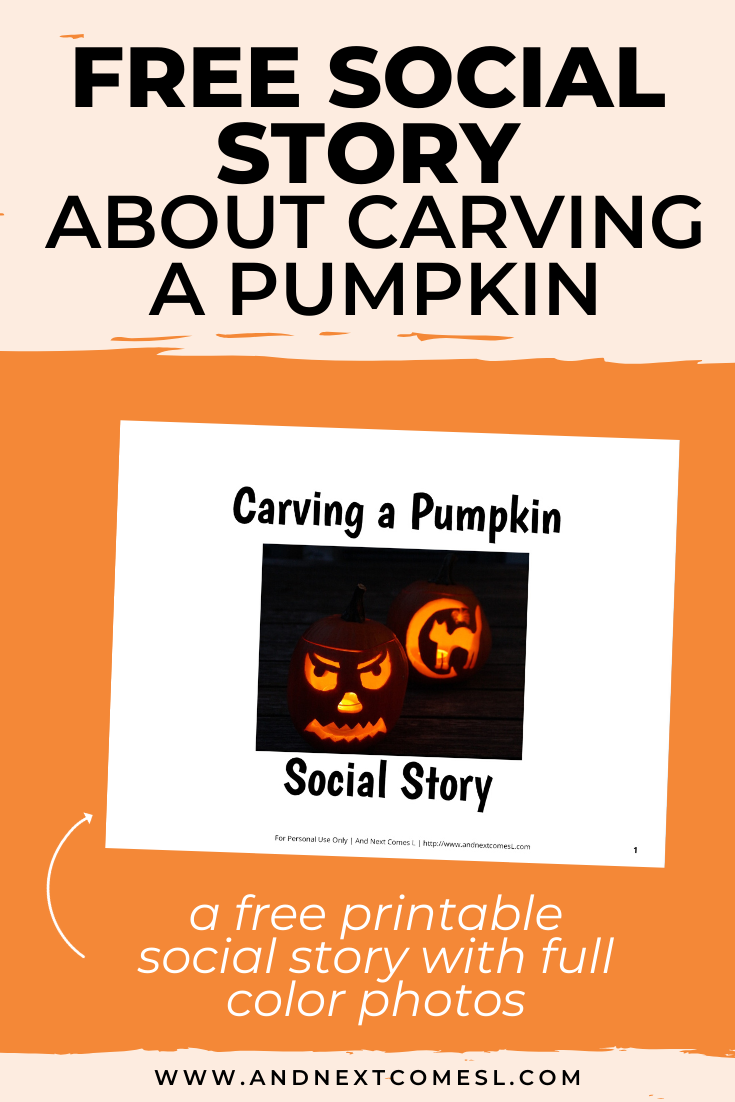 Free Printable Halloween Social Story About Carving a Pumpkin | And ...