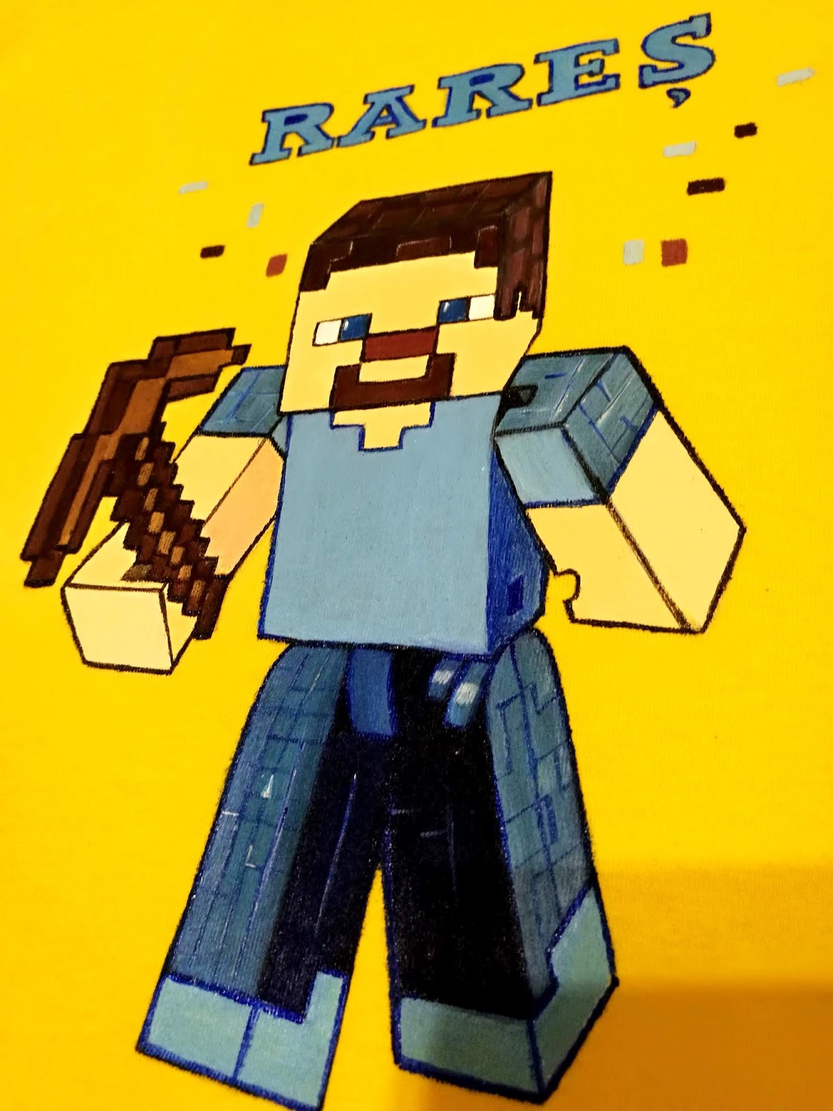 Handmade By Do : Hand painted T-shirt " Steve- Minecraft"/ Tricou ...
