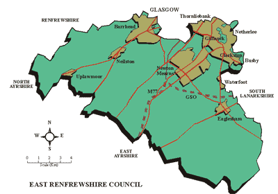 Map of Renfrew Shire City Area