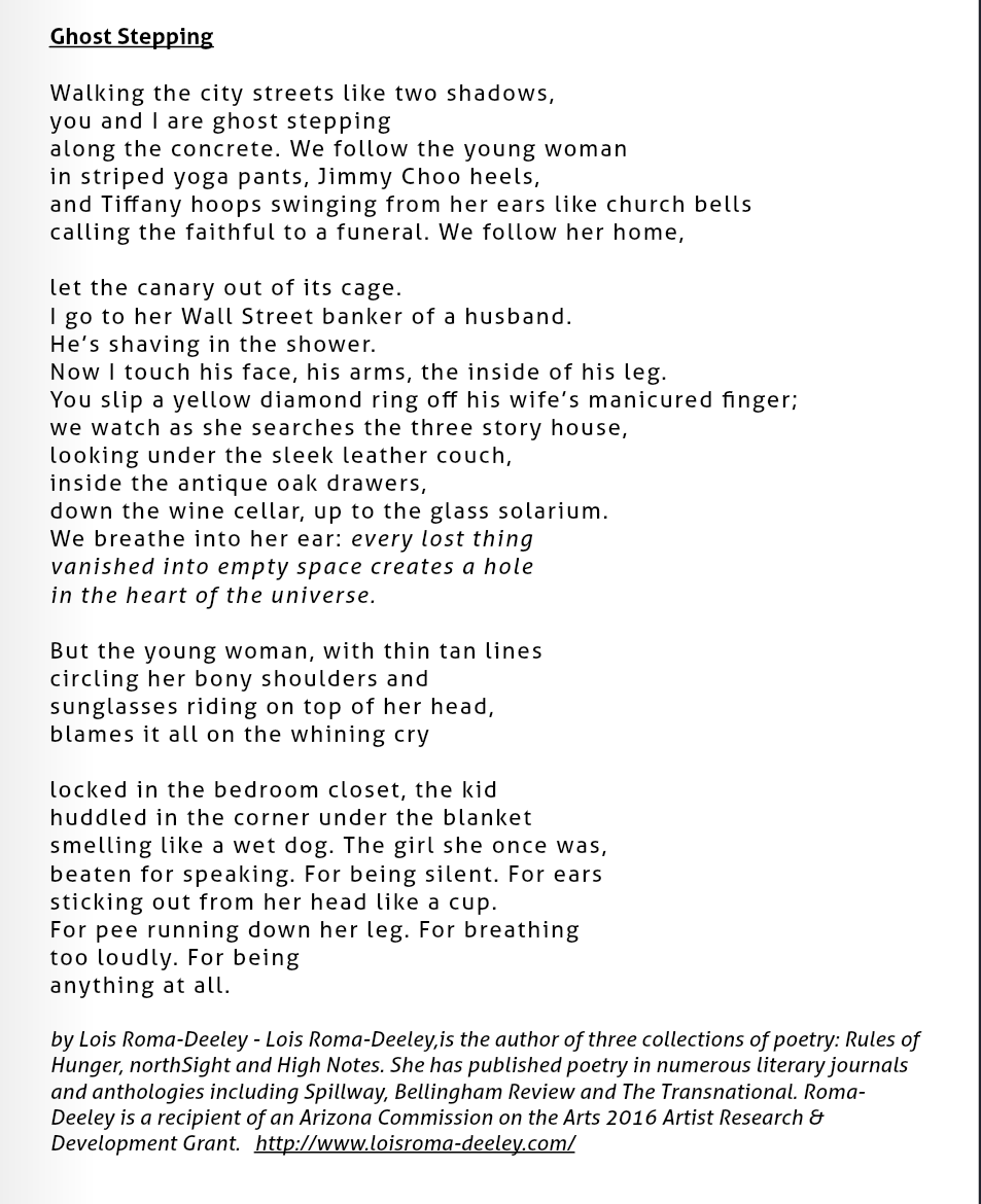 Ciao Poetry: More poems, on line, Lois Roma-Deeley