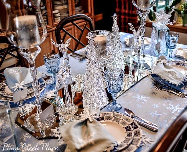 Plum Creek Place: Winterland Snowflakes and Ice Birthday Tablescape