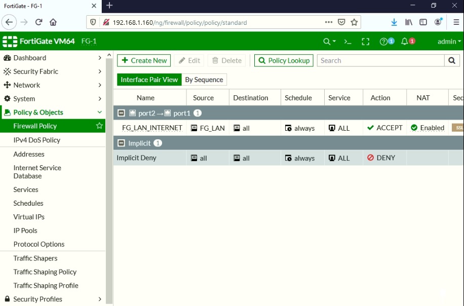 My Cybersecurity Journal: FortiGate Address Object and Firewall Policy