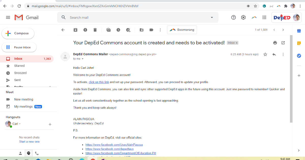 Steps in Activating DepEd Commons Account