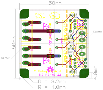 Magic Smoke: Twin Relay Control Board on DP5050 PCB