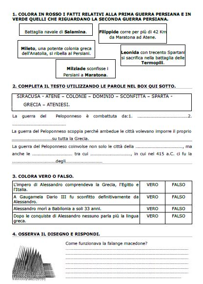 VERIFICA PERSIANI E MACEDONI - classe quinta - | MyFunFlipCl@ss - Il blog della Maestra Lorena