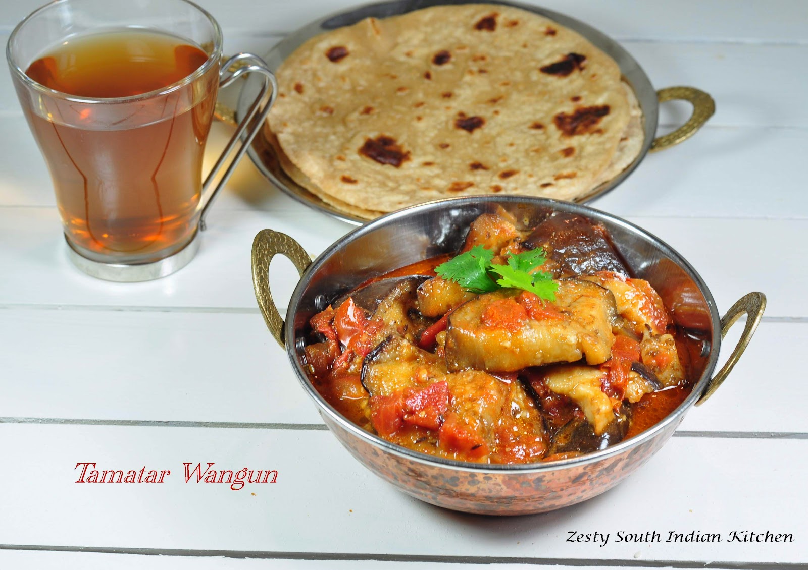 Tamatar Wangun (Tamatar baingan) Eggplant cooked in tomato gravy ...