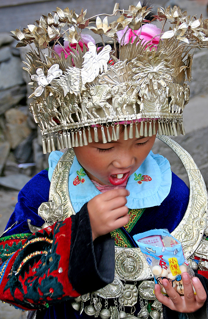 Local style: Traditional headdresses of the Miao women of China
