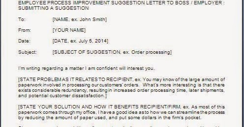 Suggestion Submission Letter Format