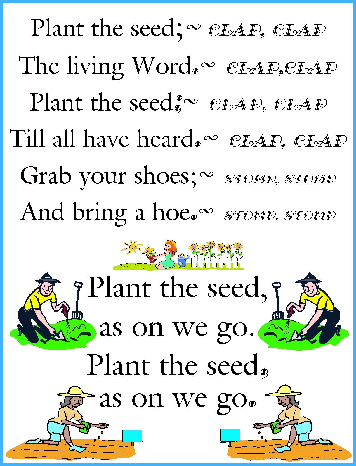 Children's Gems In My Treasure Box: Plant The Seed Banner, Schedule ...