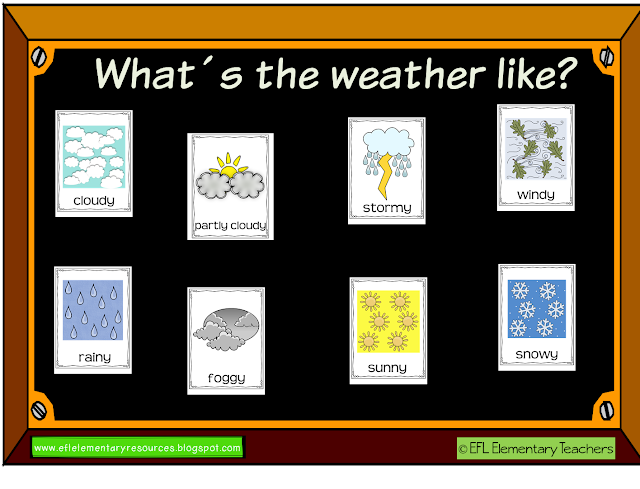 EFL Elementary Teachers: Weather Flashcards Activities for ESL EFL Learners