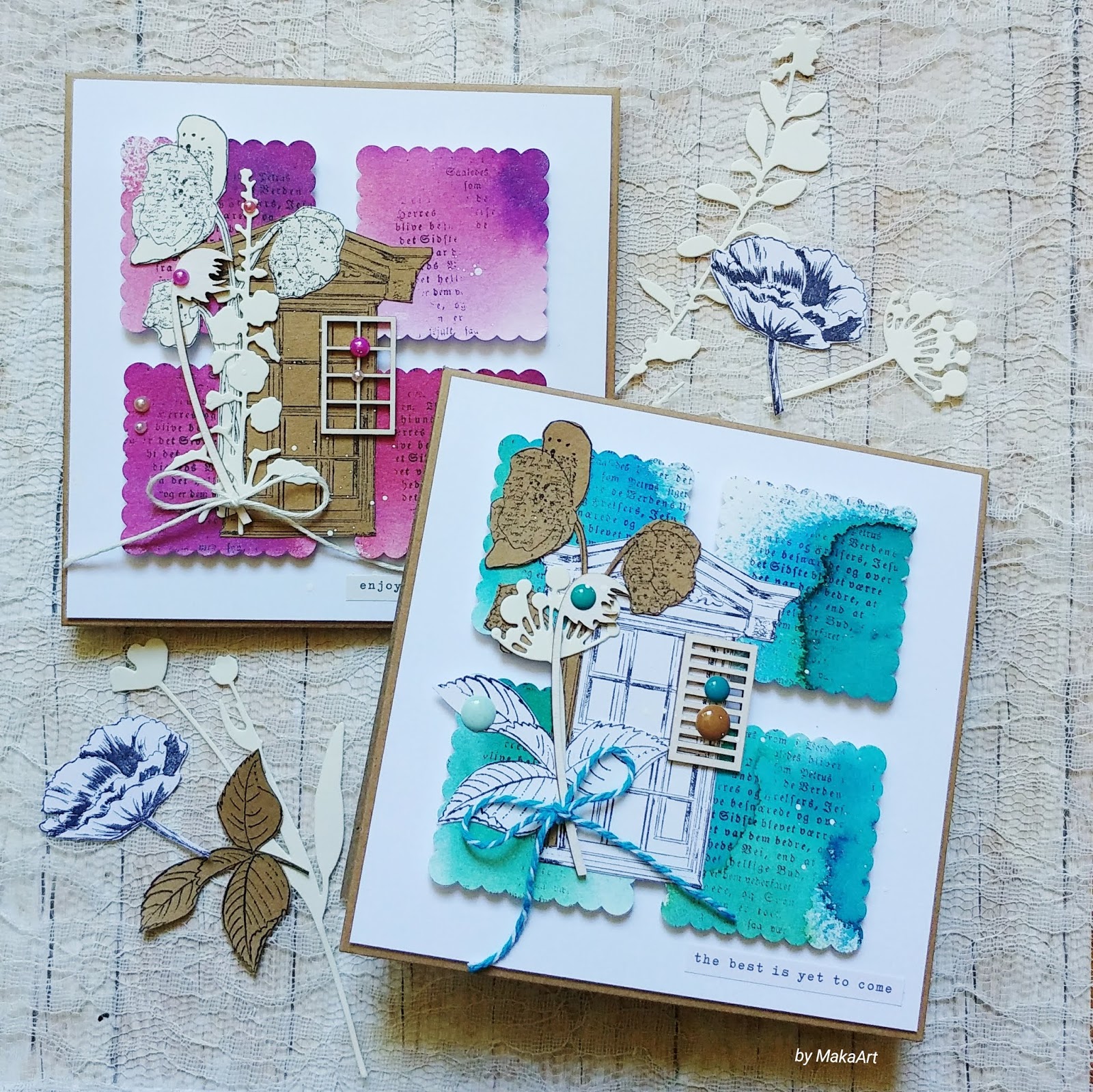 My journey through the mixed media world...: Easy mixed media cards