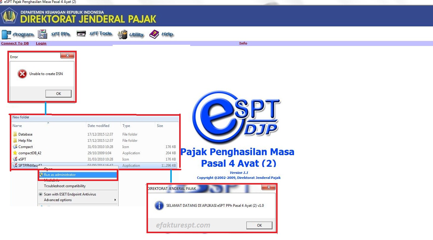 √ Error Espt Unable To Create Dsn Aplikasi Espt Pph Pasal 4 Ayat 2 Efaktur Dan Espt
