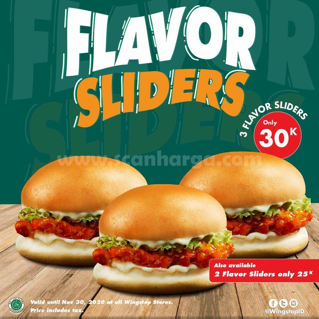 Promo Wingstop 3 Flavour Slider Cuma Rp 30.000 - scanharga
