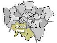 South West London Region City Map | Map of London Political Regional