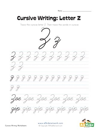 Letter Z In Cursive - Letter Format