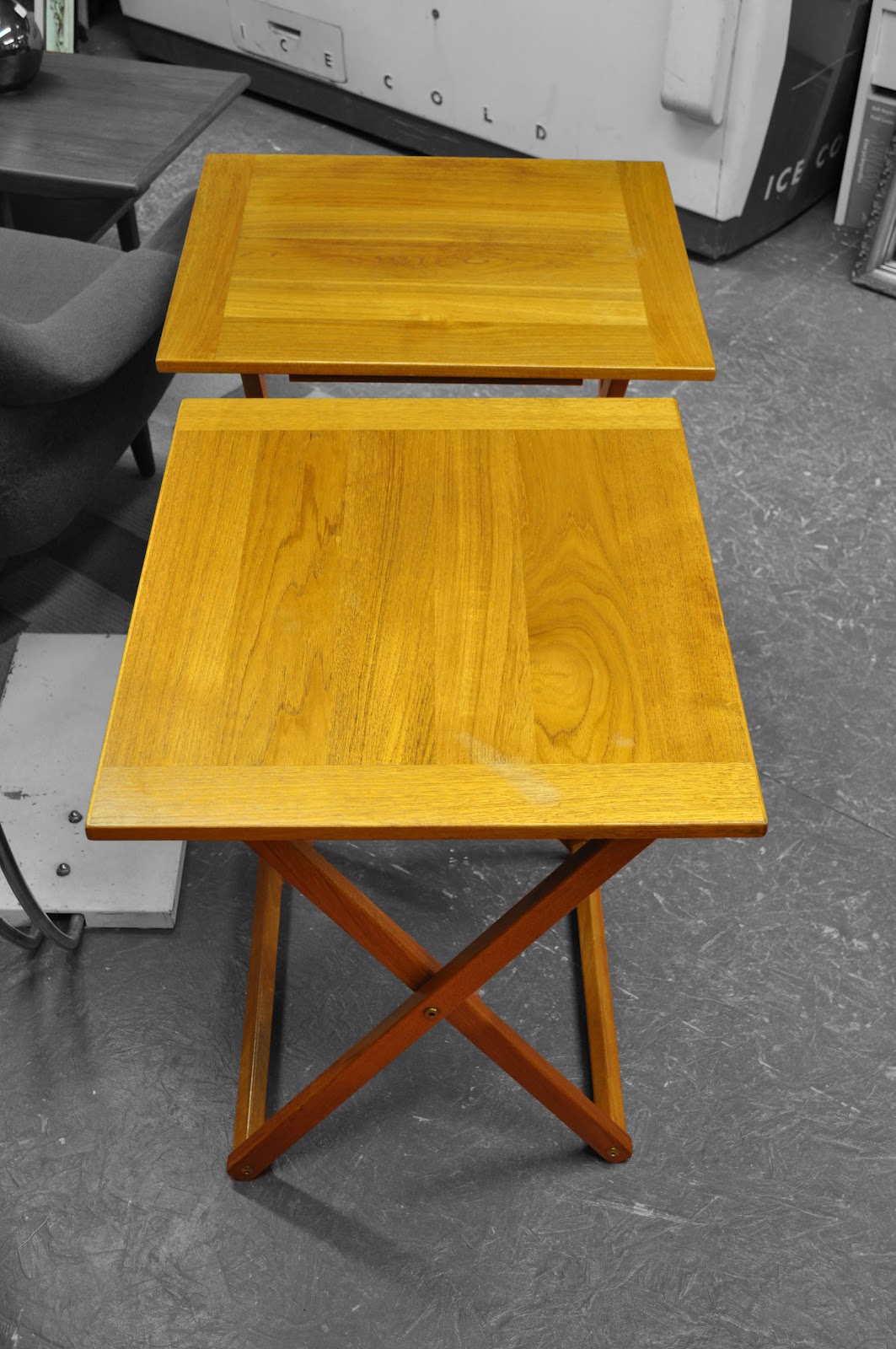 Antiques On Kent: SOLD - Ansager Mobler A/S Folding Teak Side Tables