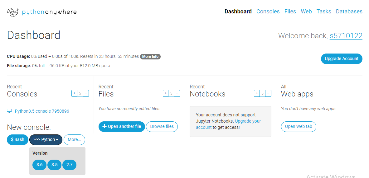 Software Development Practice II : Cloud : Pythonanywhere !! Host, run, and code Python in the cloud