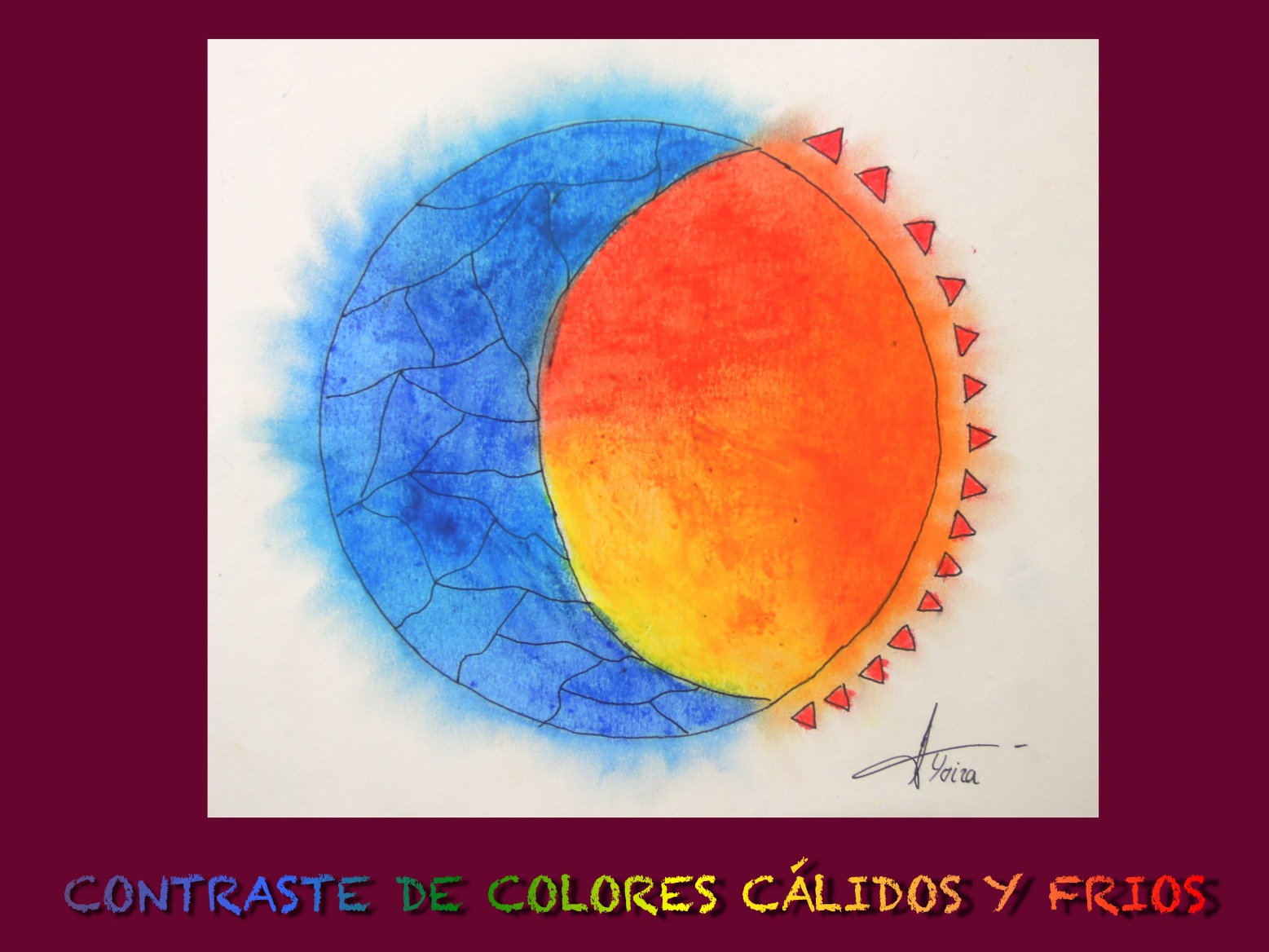 mesa y lapiz: Colores cálidos y frios. 1º de ESO