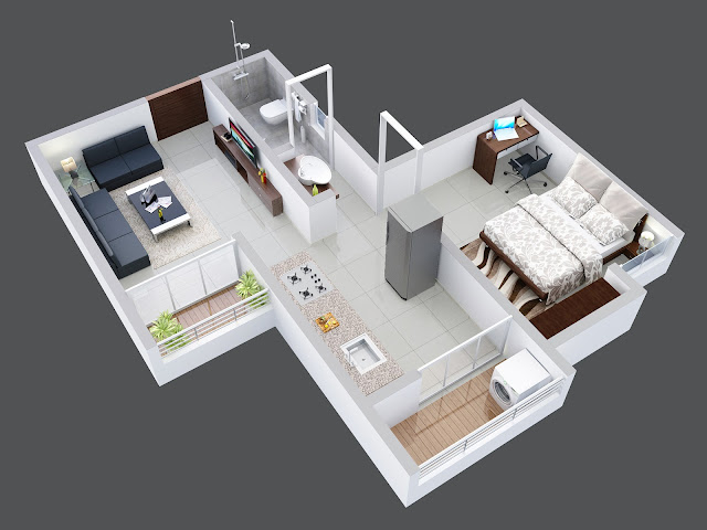 Parbhani Home Expert: 1 BHK FLOOR PLANS
