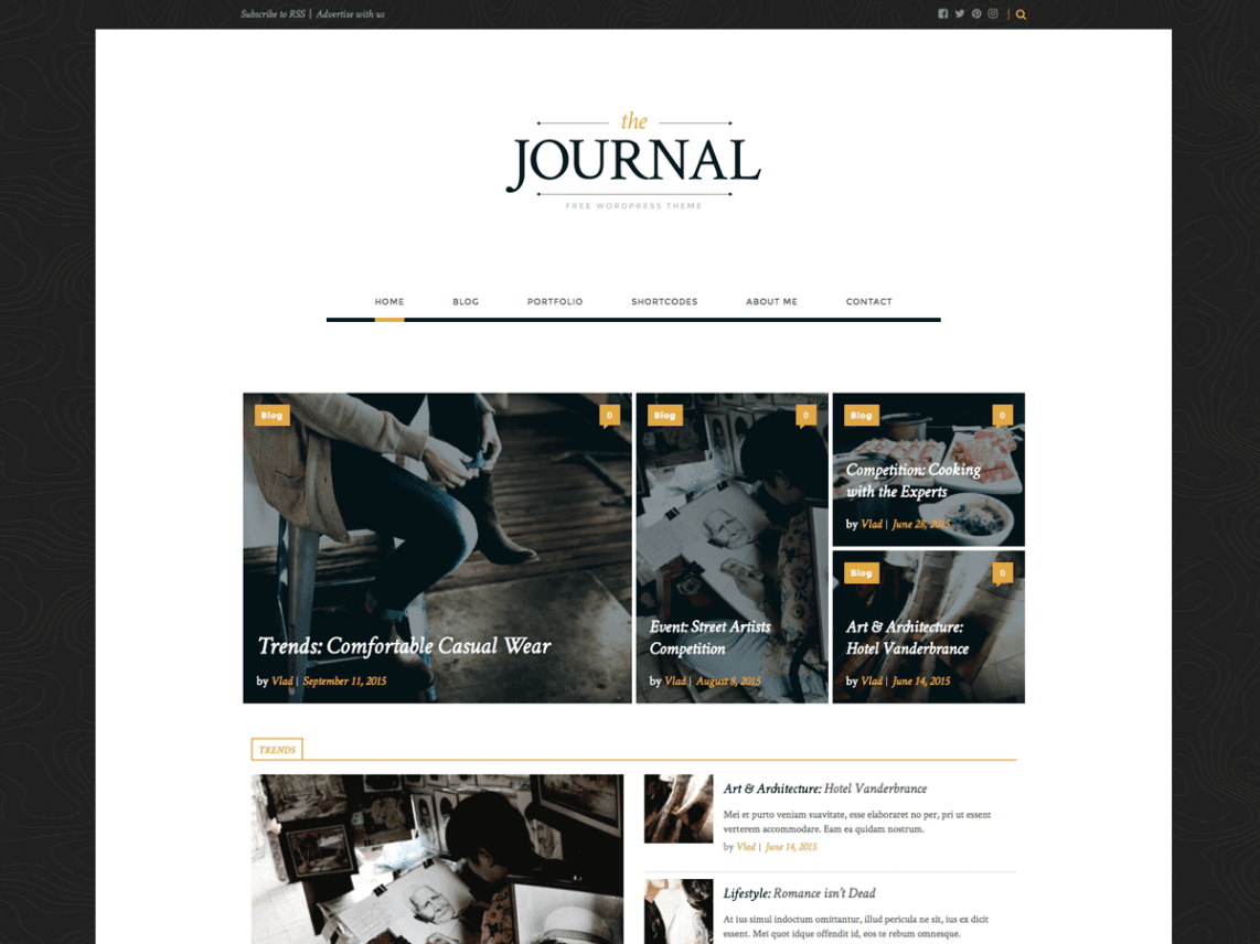 Bütün WordPress Temaları: Journal WordPress Theme - Tema Full İndir