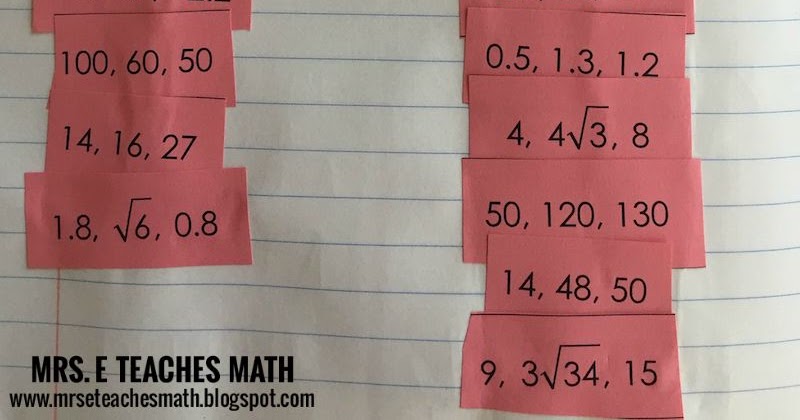 Pythagorean Theorem Converse Activity | Mrs. E Teaches Math