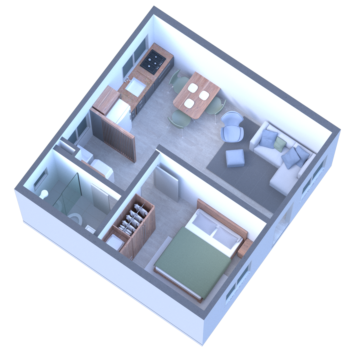 PROJETO ONLINE: PROJETO DE KITNET (MODULAR) PARA ALUGAR E INVESTIR