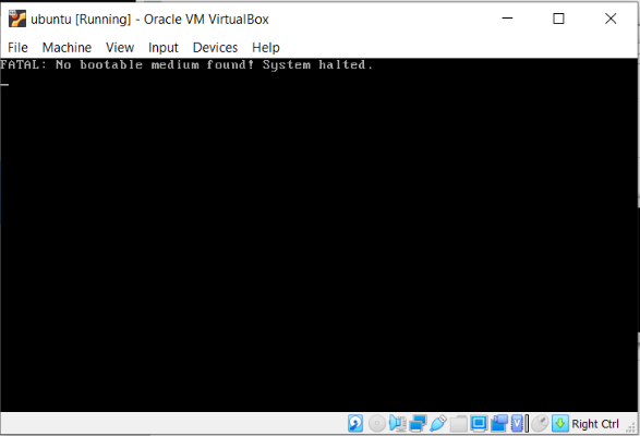 No bootable medium found error VirtualBox