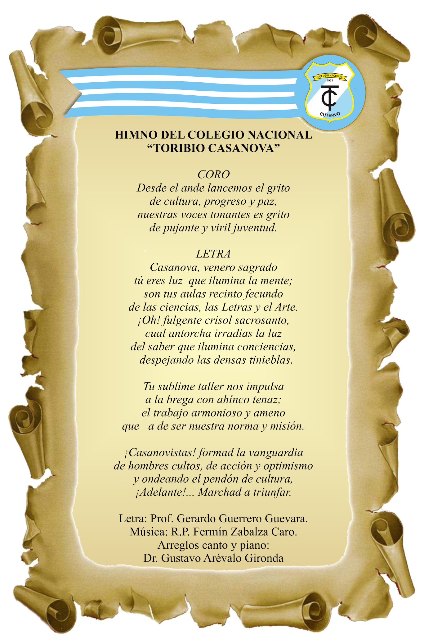 HIMNO A LA INSTITUCIÓN EDUCATIVA TORIBIO CASANOVA | IETC