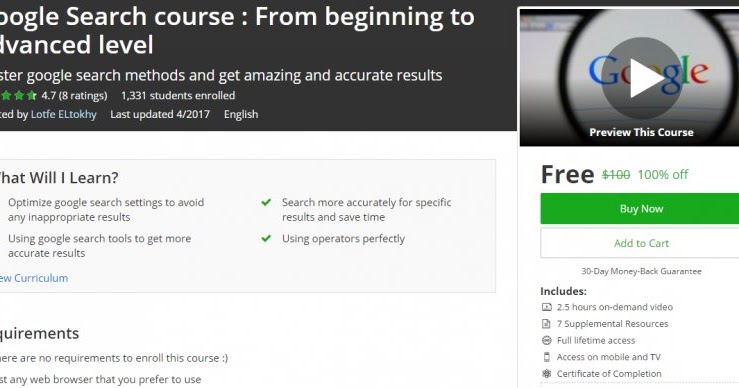[100% Off] Google Search course : From beginning to advanced level ...