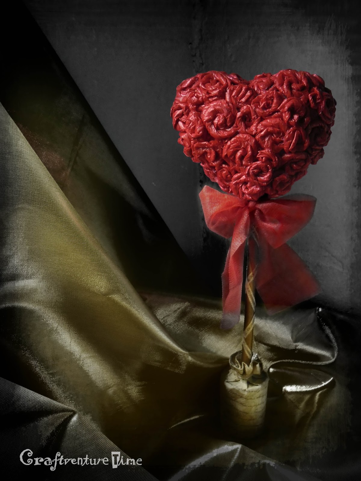 Craftventure Time: Plastic Bag Roses Topiary