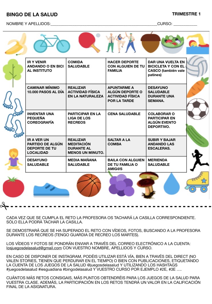 RETO JUEGOS DE LA SALUD "BINGO DE LA SALUD"