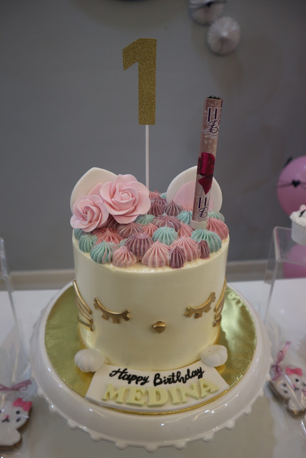 Happy Birthday Medina - Azie Kitchen - kek kucing comel - Kiabbilu