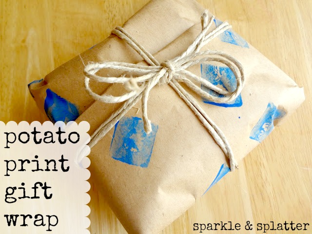 Sparkle and Splatter: Potato Print Gift Wrap