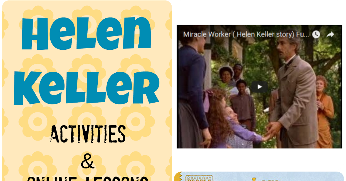 Helen Keller Lesson Plans Elementary Middle School - Adventures of Kids ...