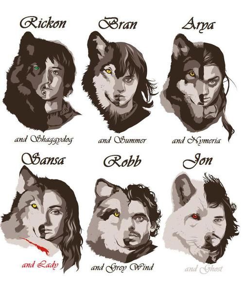 Game of Thrones: The Starks and Their Dire Wolves