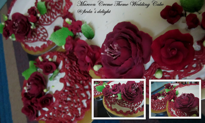 CooKiNG wITh LoVe...: Maroon Creme Theme Wedding Cake~*(^_^)*