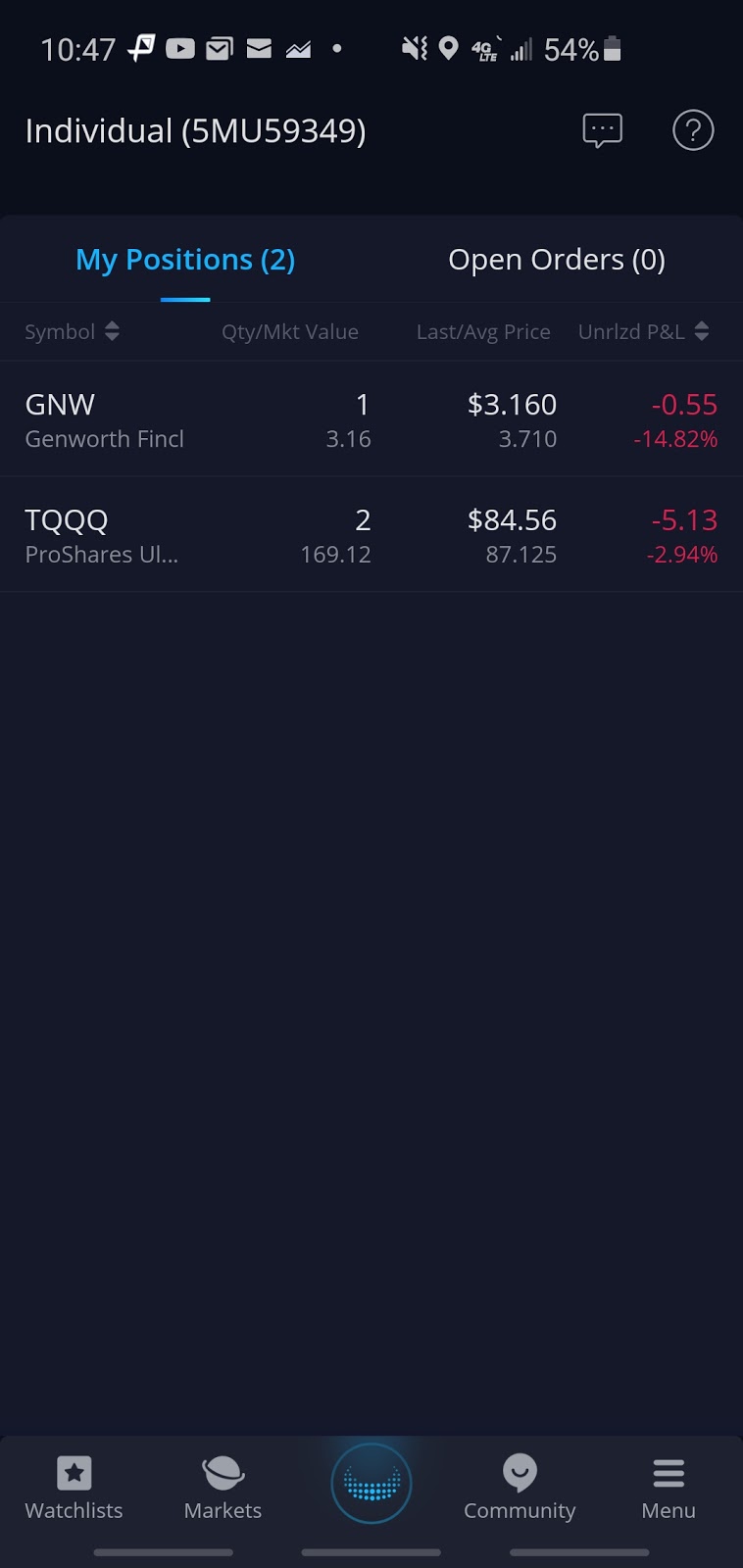 June 2020 Webull Account